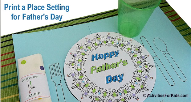 Father’s Day Printable Placemat - Activities For Kids