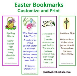 Printable Easter Bookmarks - Activities For Kids