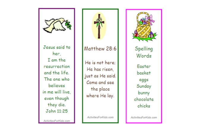 Printable Easter Bookmarks - Activities For Kids