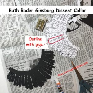 Ruth Bader Ginsburg Collar DIY Craft for Kids - Activities For Kids