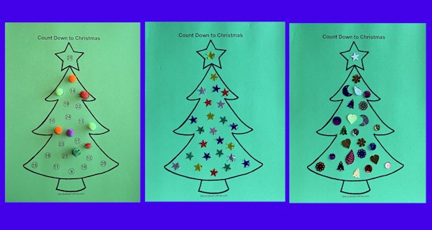 Christmas Tree Advent Calendar Printable - Activities For Kids