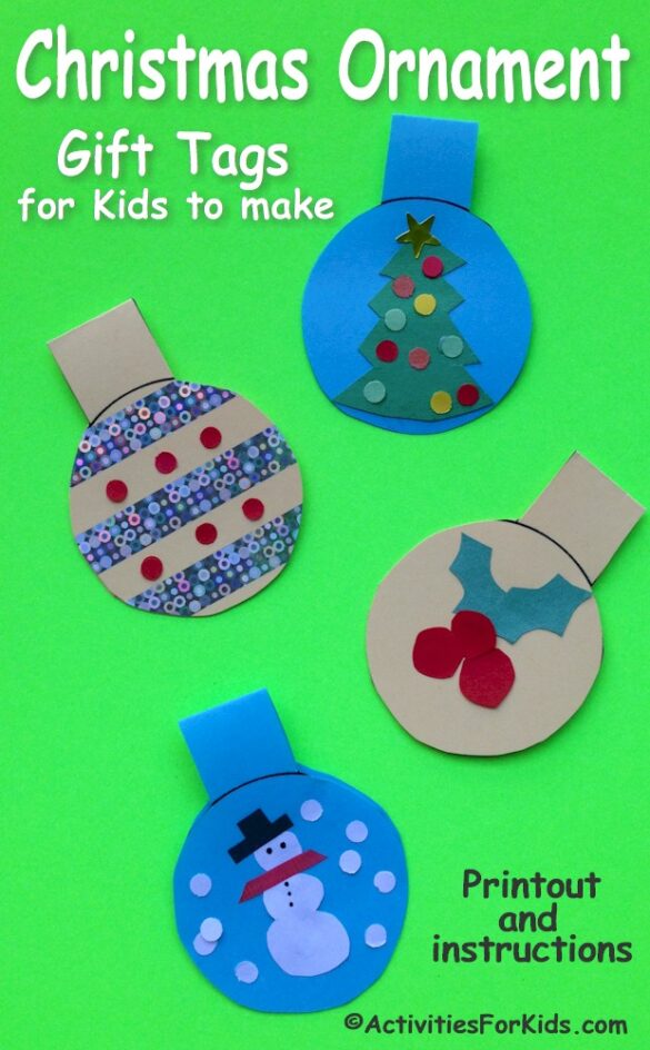 Christmas Ornament Gift Tags - Activities For Kids